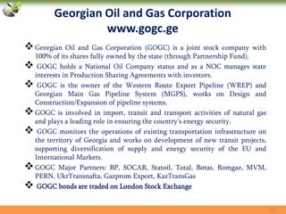 Oil and gas infrastructure of Georgia: ongoing and prospective projects ...