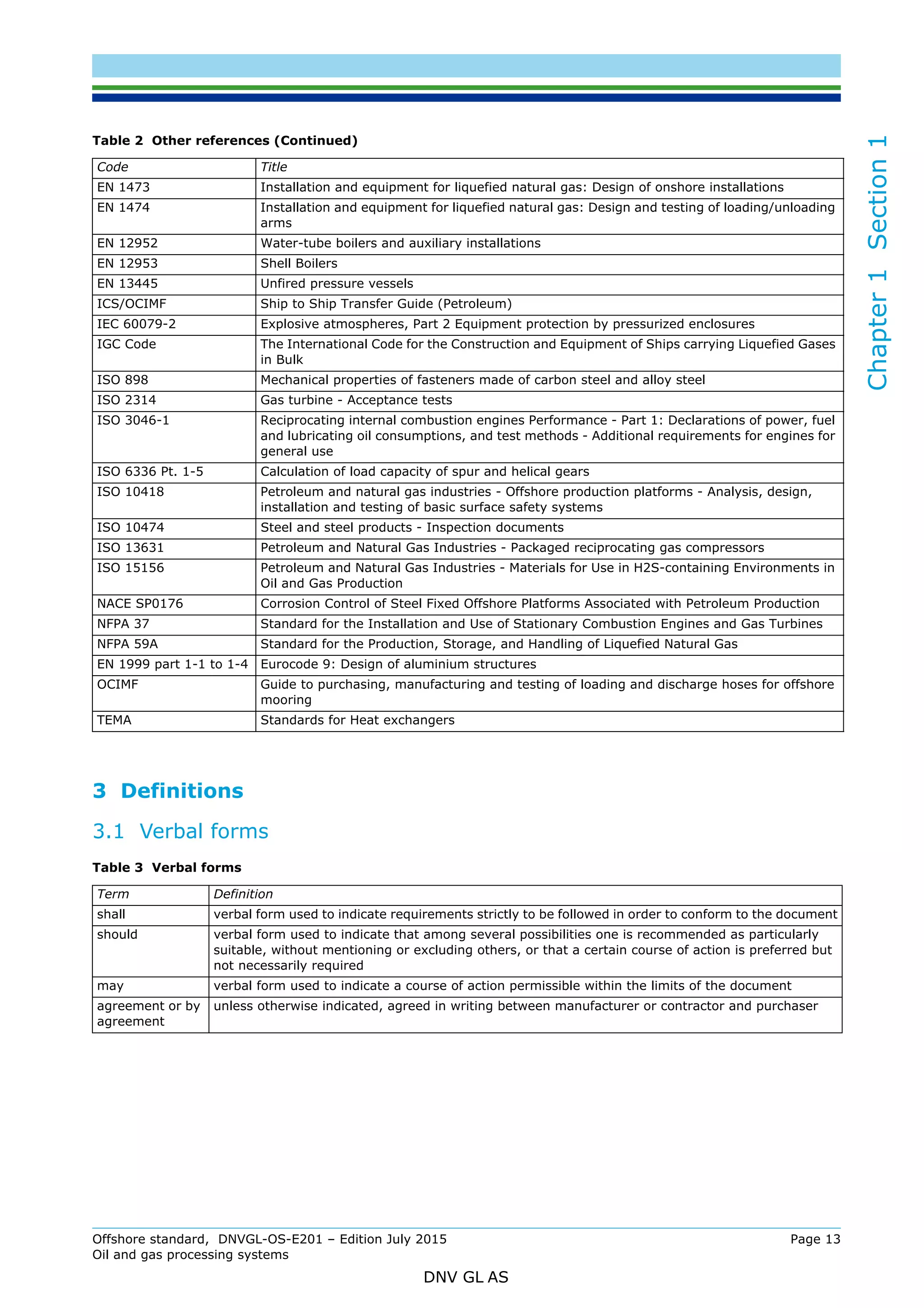 Oil and gas processing systems dnvgl os-e201 | PDF