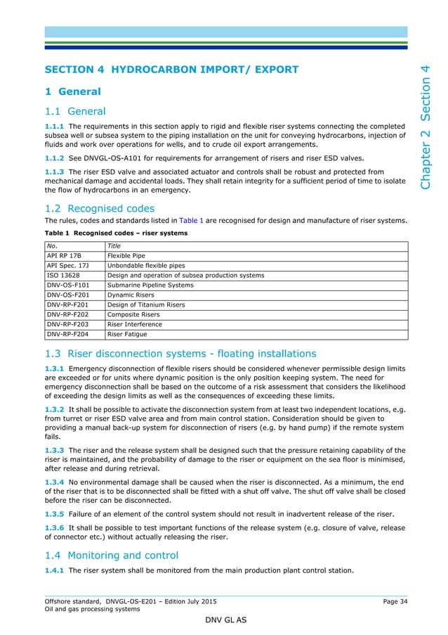 Oil and gas processing systems dnvgl os-e201 | PDF