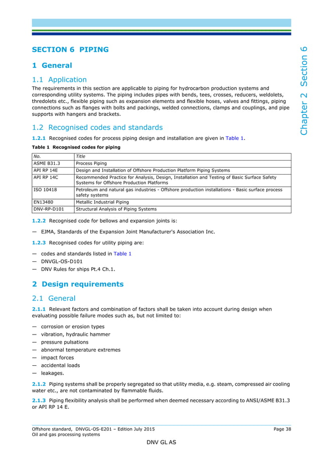 Oil and gas processing systems dnvgl os-e201 | PDF