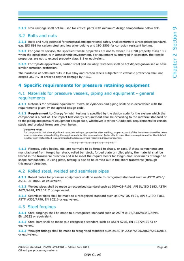 Oil and gas processing systems dnvgl os-e201 | PDF