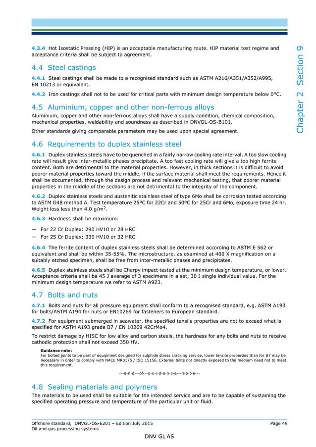 Oil and gas processing systems dnvgl os-e201 | PDF