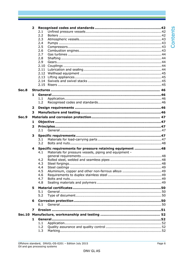 Oil and gas processing systems dnvgl os-e201 | PDF