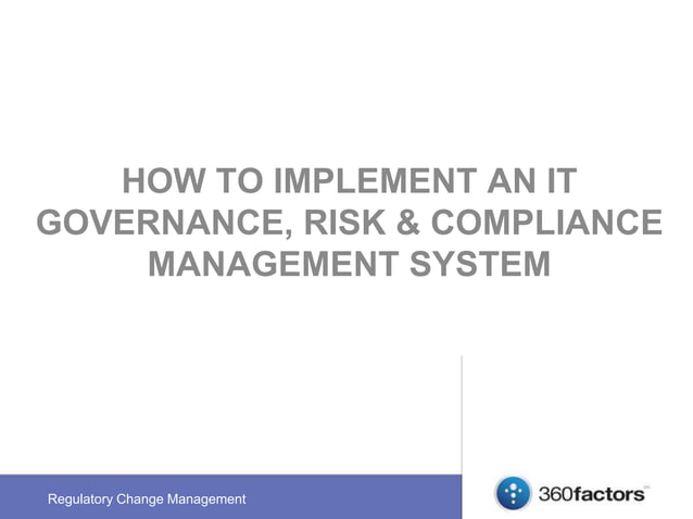 Cyber Security IT GRC Management Model and Methodology. | PPTX