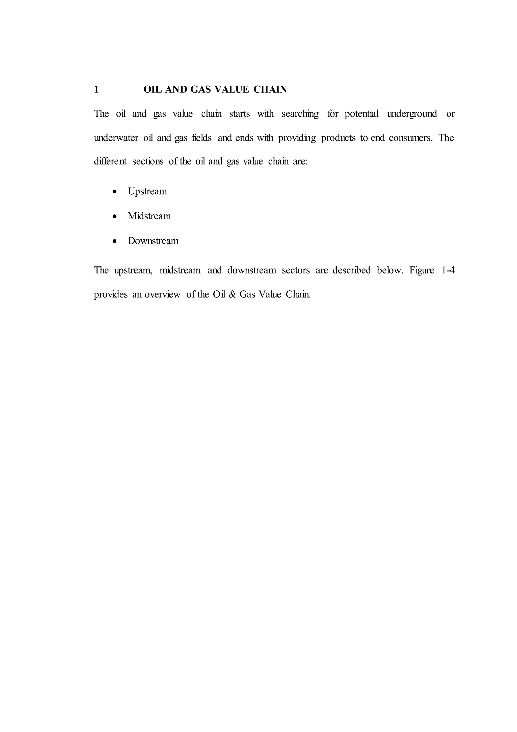 Oil and gas value chain | DOCX
