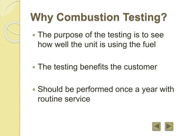 Oil burner servicing, combustion efficiency testing cbt 2 | PPT