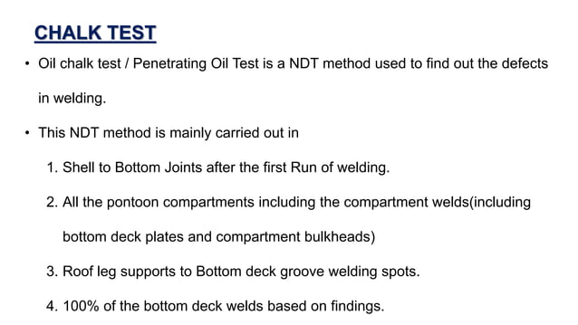 Oil chalk test-Penetrating Oil test | PDF