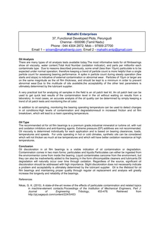 Oil discoloration in oil film bearings | PDF