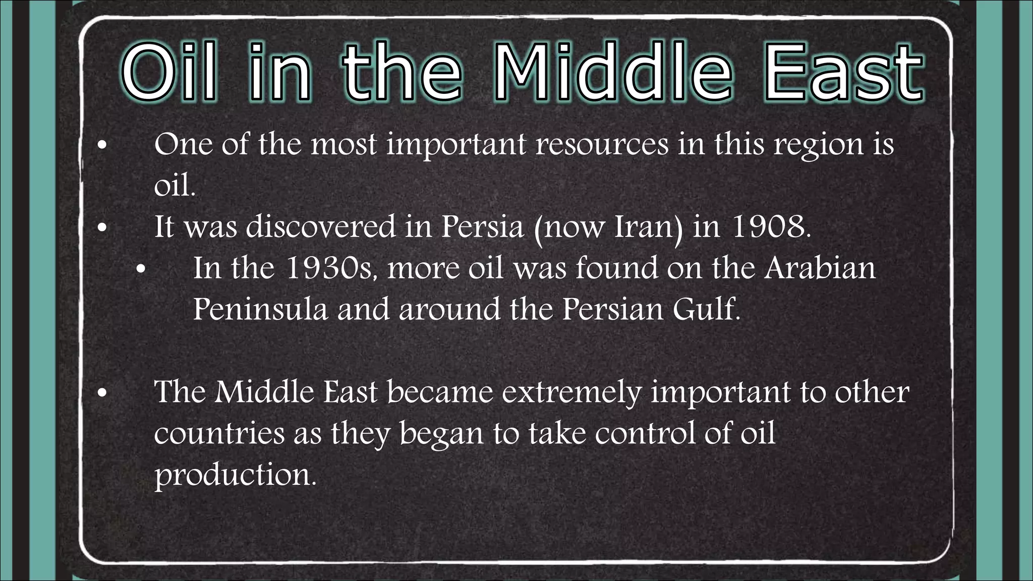 Oil Distribution in Southwest Asia (Middle East) | PPTX