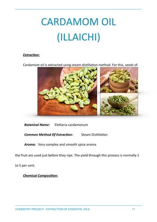 extraction of essential oils chemistry project | PDF