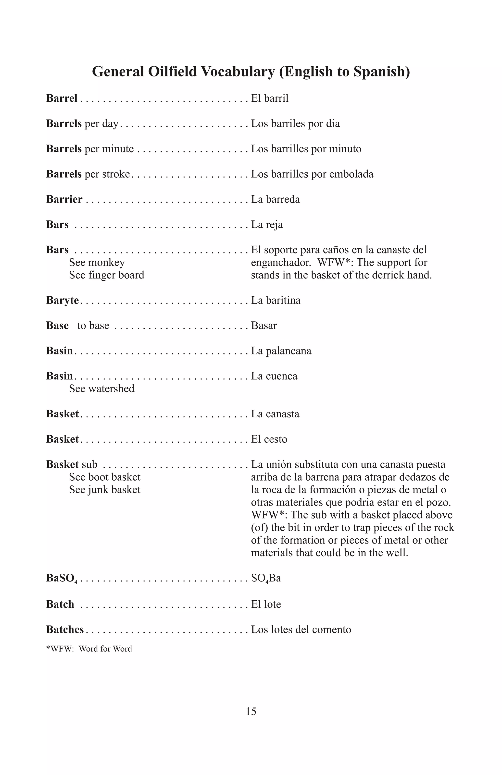 Oilfield english spanish dictionary | PDF