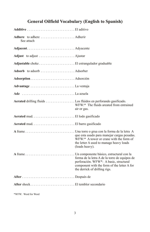 Oilfield english spanish dictionary | PDF