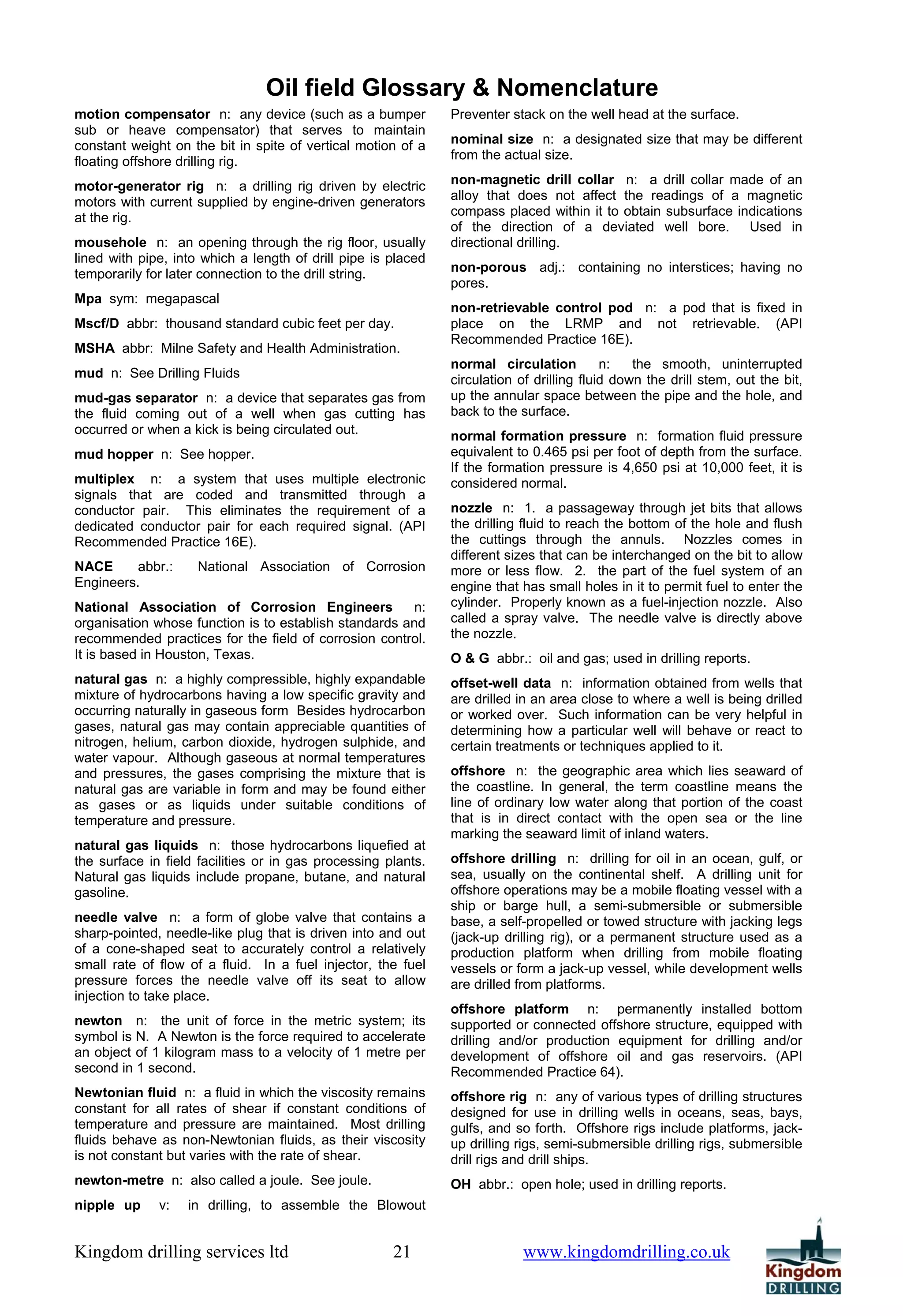 Oilfield glossary | PDF