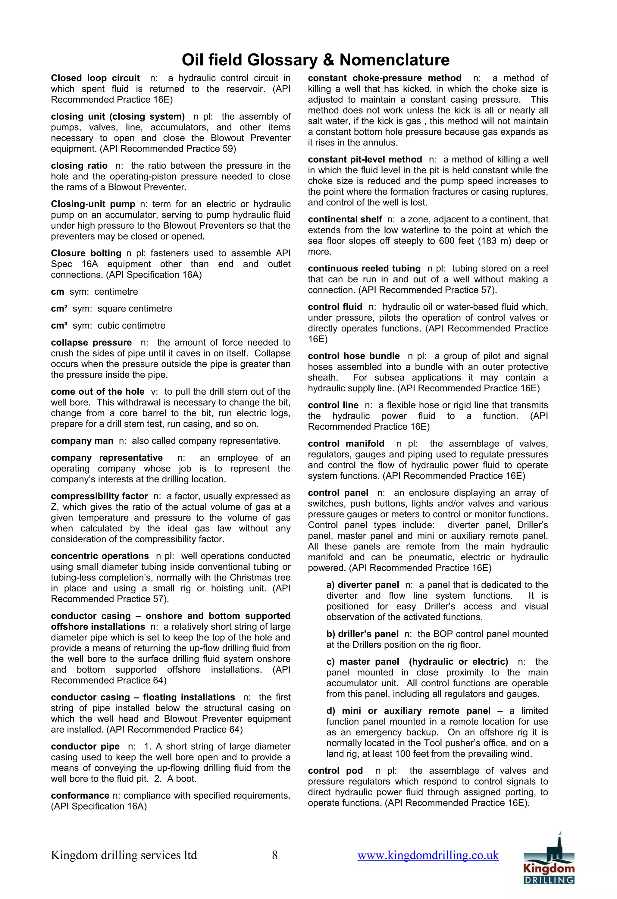 Oilfield glossary | PDF