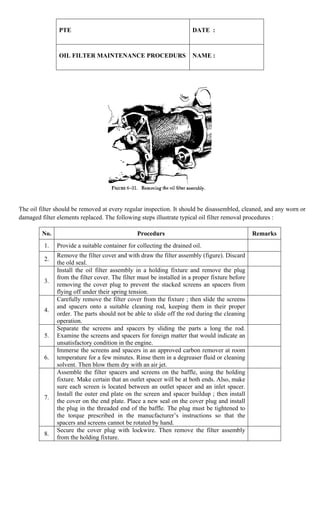 Oil filter aircraft maintenance practice | PDF