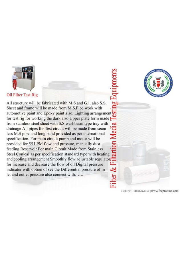 Oil Filter Test Rig | PDF