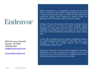 Oil and gas brand management - Endeavor | PPT