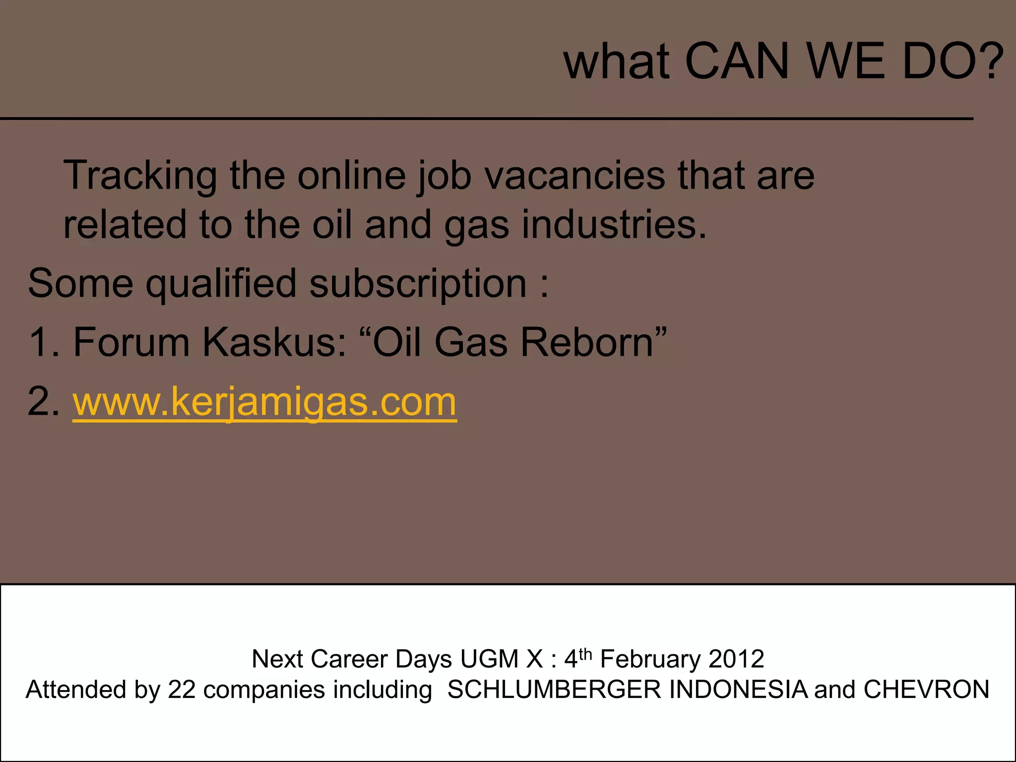 Oil gas career | PPTX