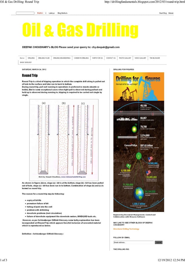 Oil & gas drilling round trip | PDF