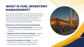 Fuel Inventory Management with Real-Time Data in Oil and Gas | PDF