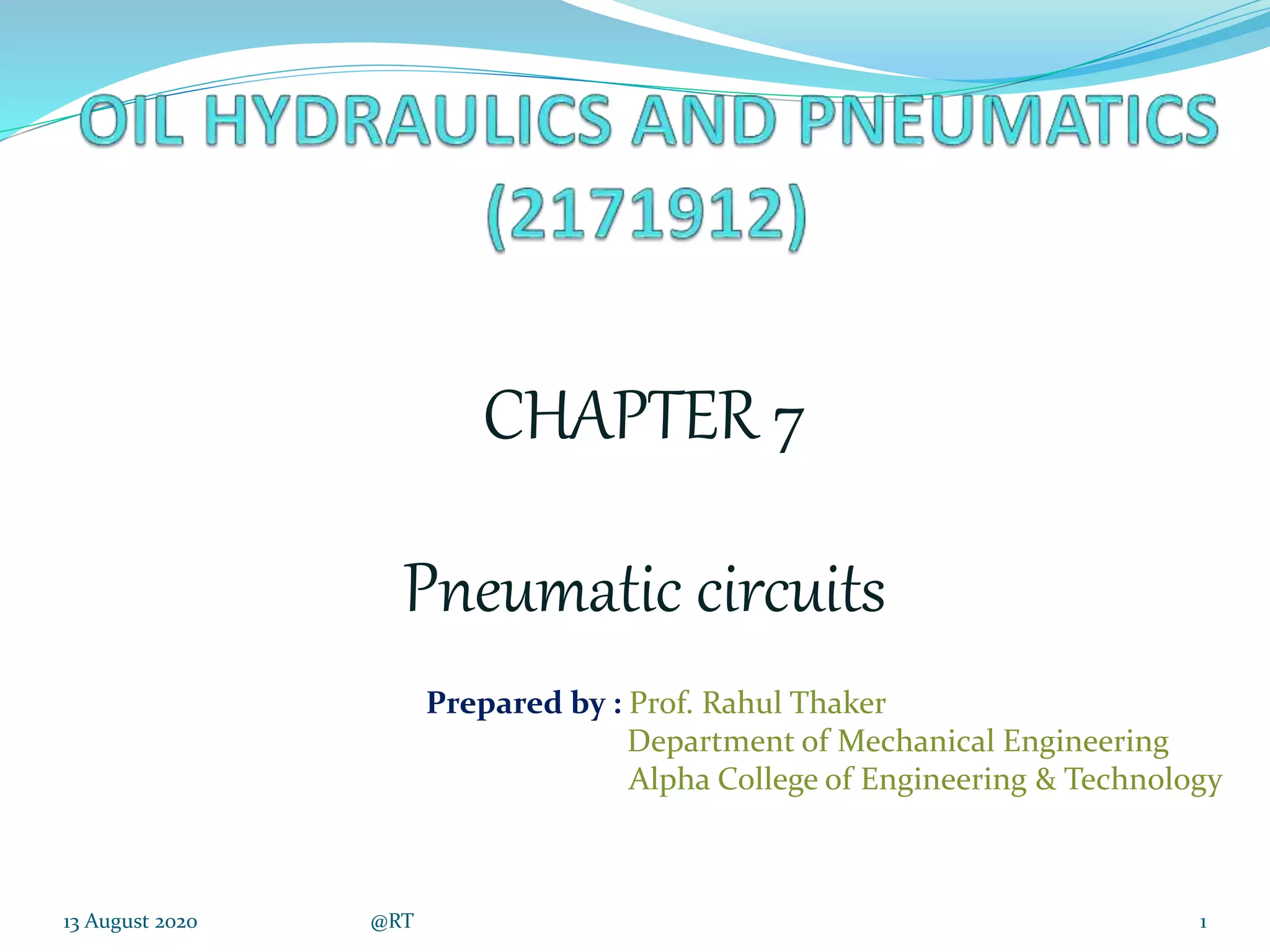 Pneumatic circuits | PPT