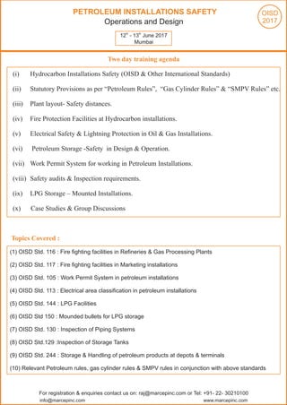 Oil Industry Safety Directorate Training | PDF