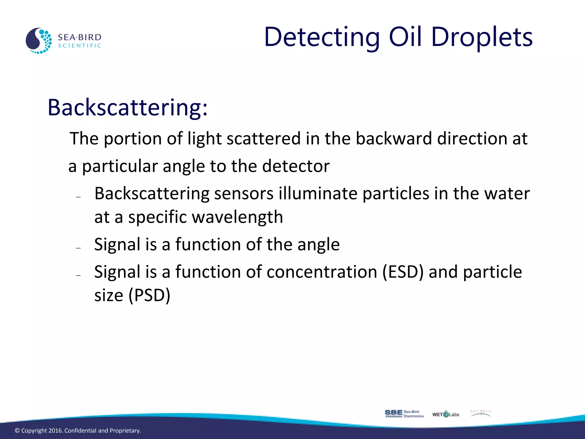 Oil in water fluorescence and backscattering relationships | PPTX
