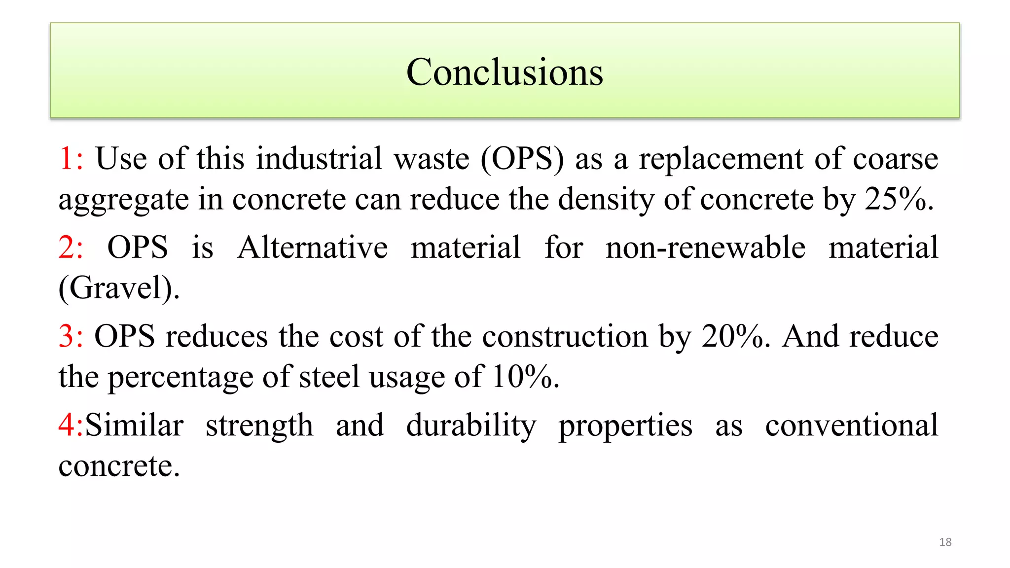 Oil palm shell concrete | PPTX