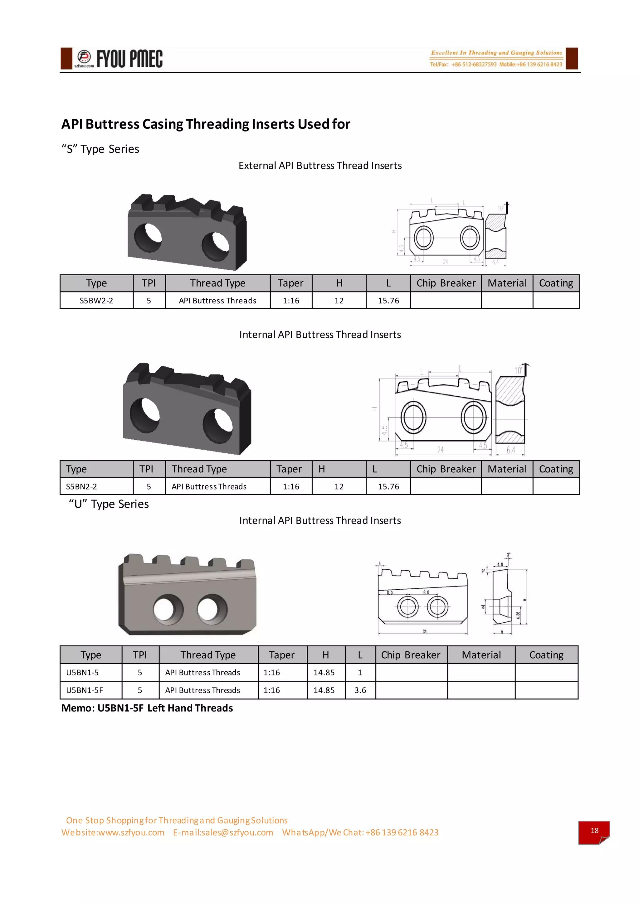 Oil pipe threading inserts catalog2017 | PDF