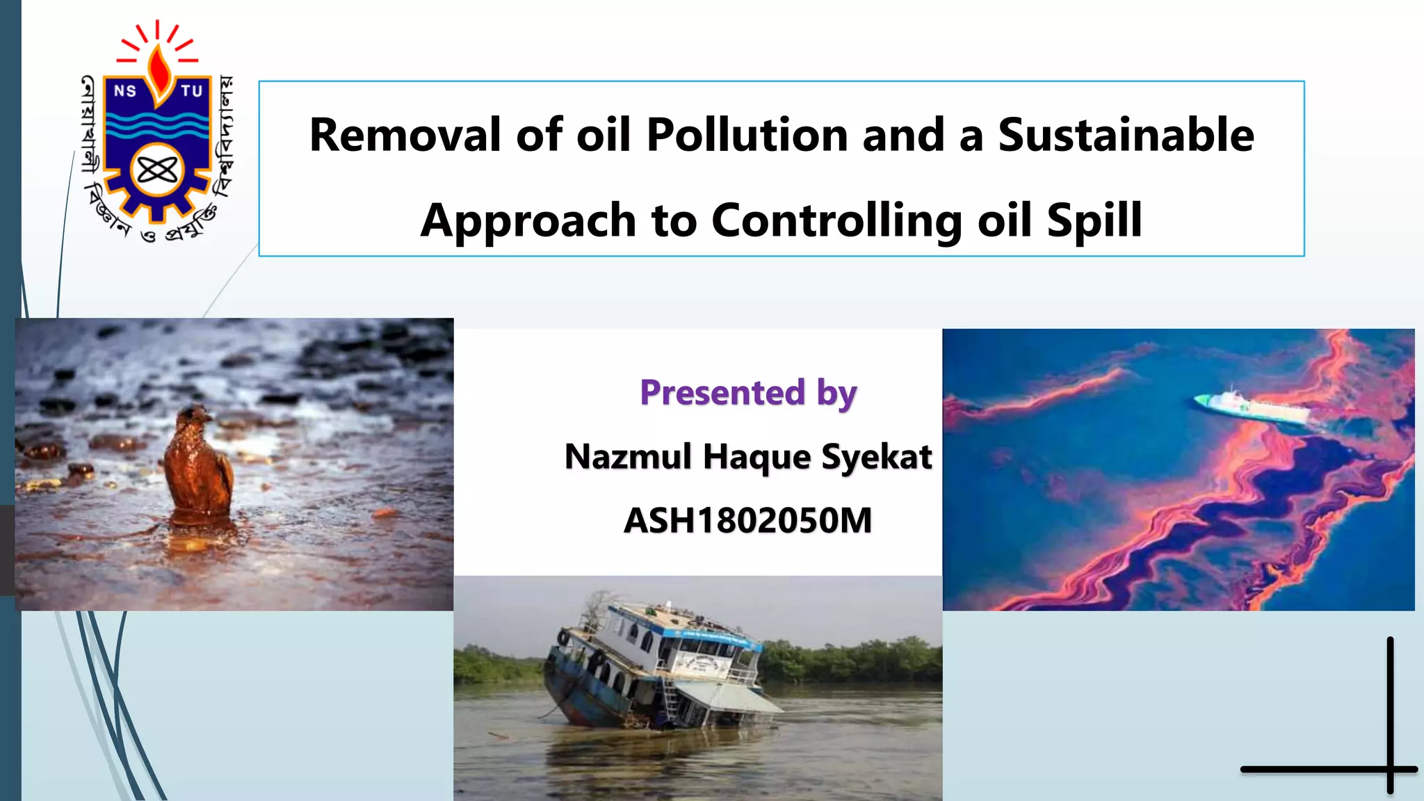 Removal of oil Pollution and a Sustainable Approach to Controlling oil ...