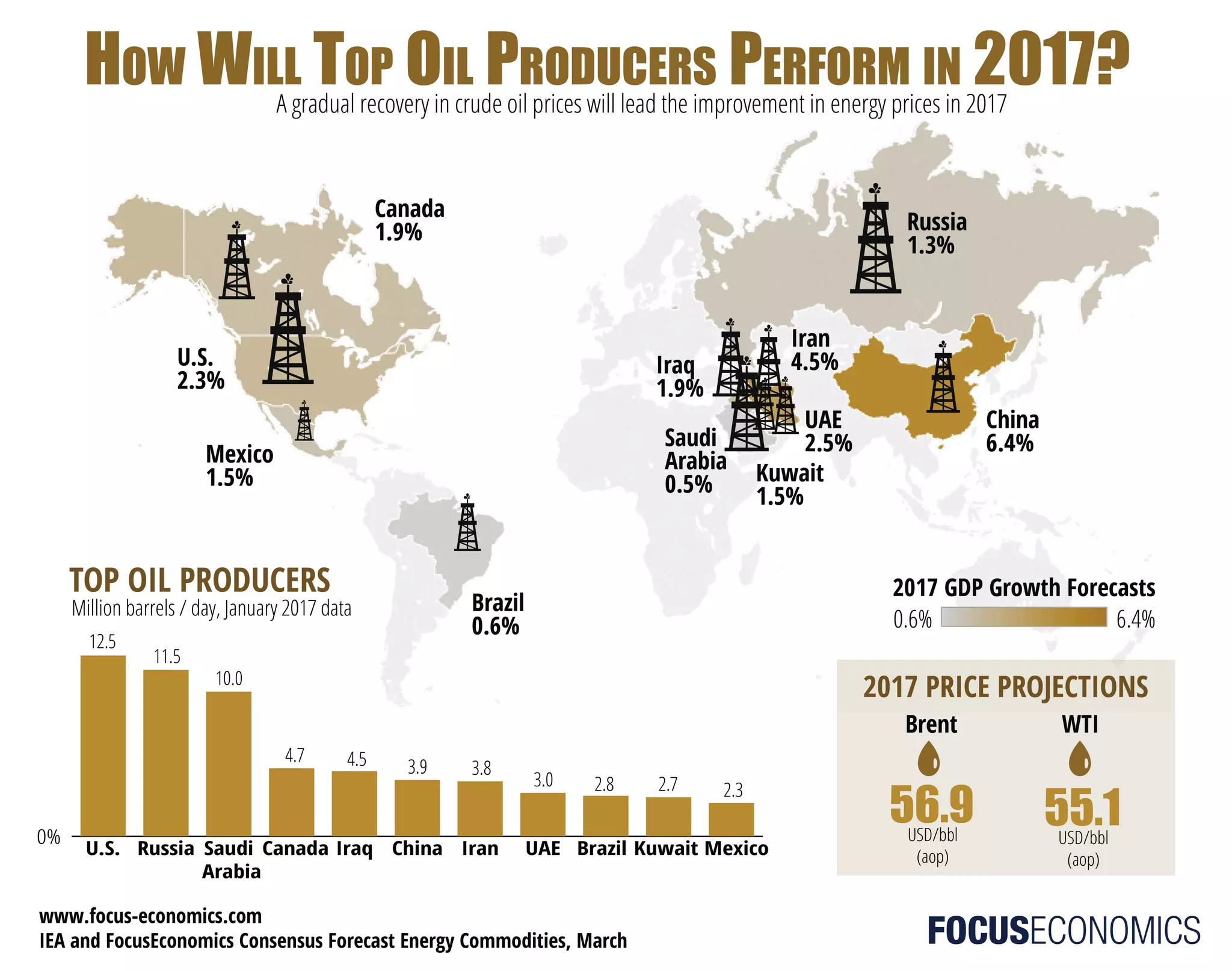 2017 & 2018 Economic Outlook for the Top Oil Producing Countries | PPT