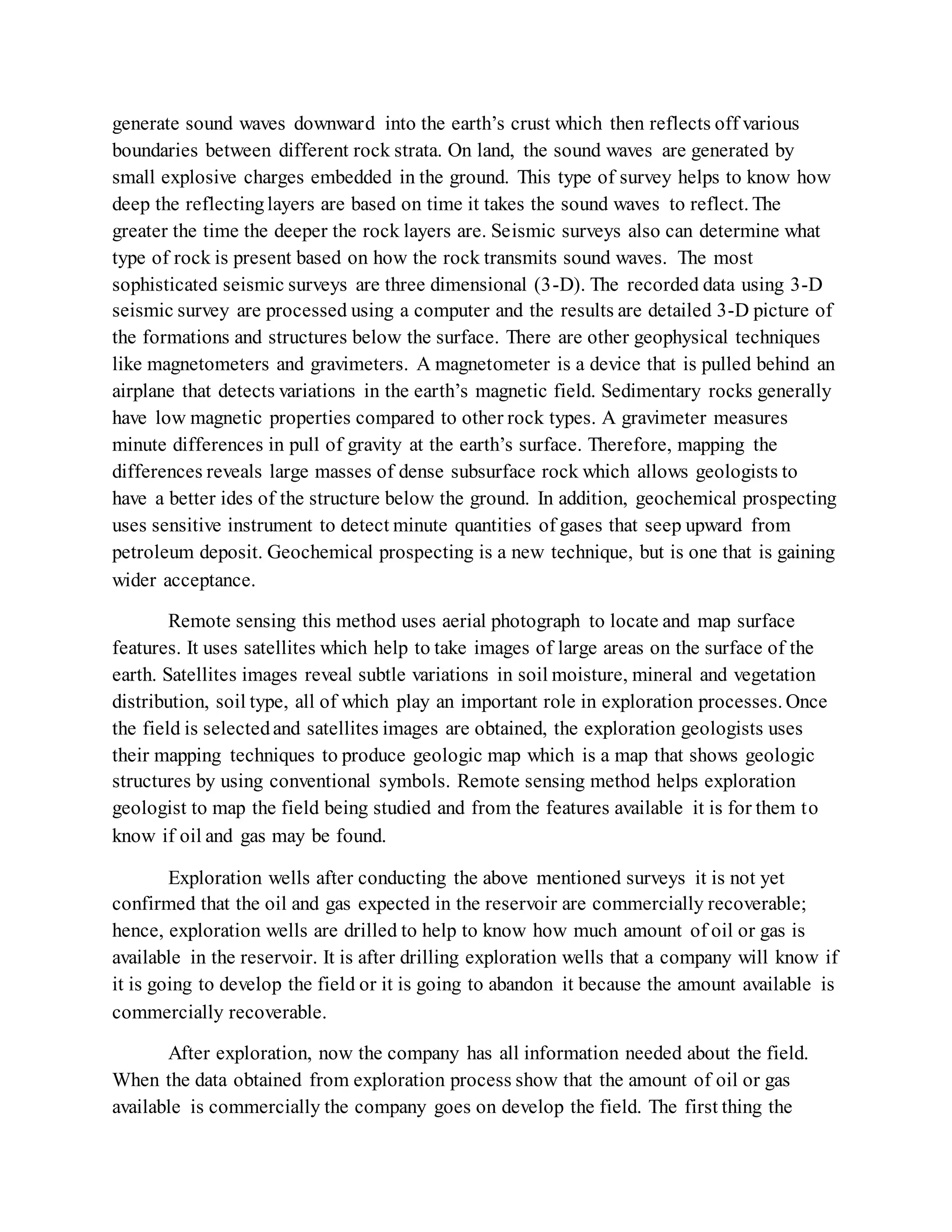 Oil and Gas production: from exploration wells to the last stage of ...