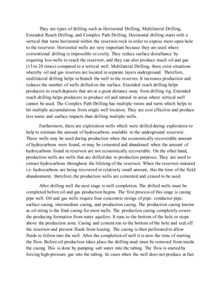 Oil and Gas production: from exploration wells to the last stage of ...