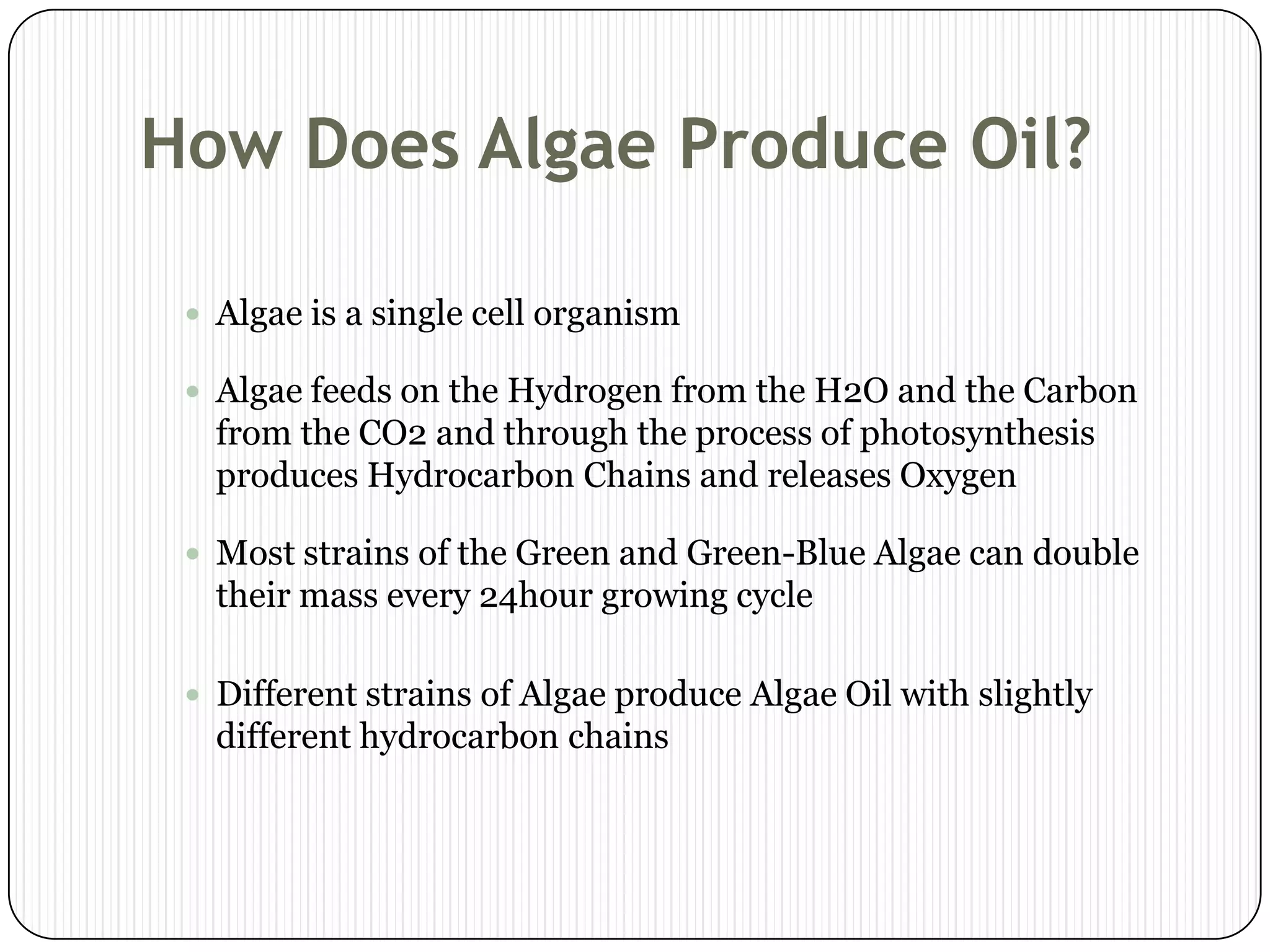 Biodiesel production from algae | PPTX