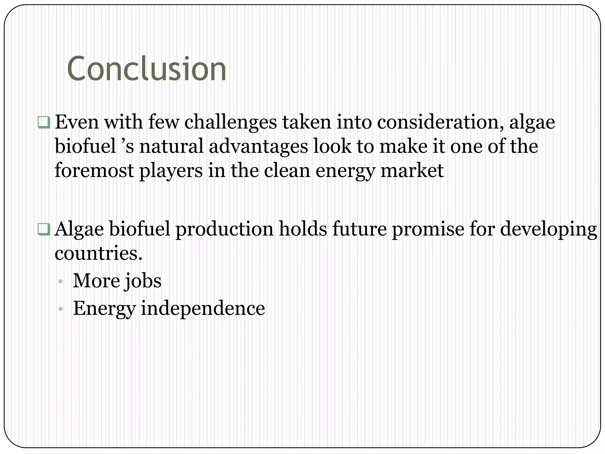 Biodiesel production from algae | PPTX