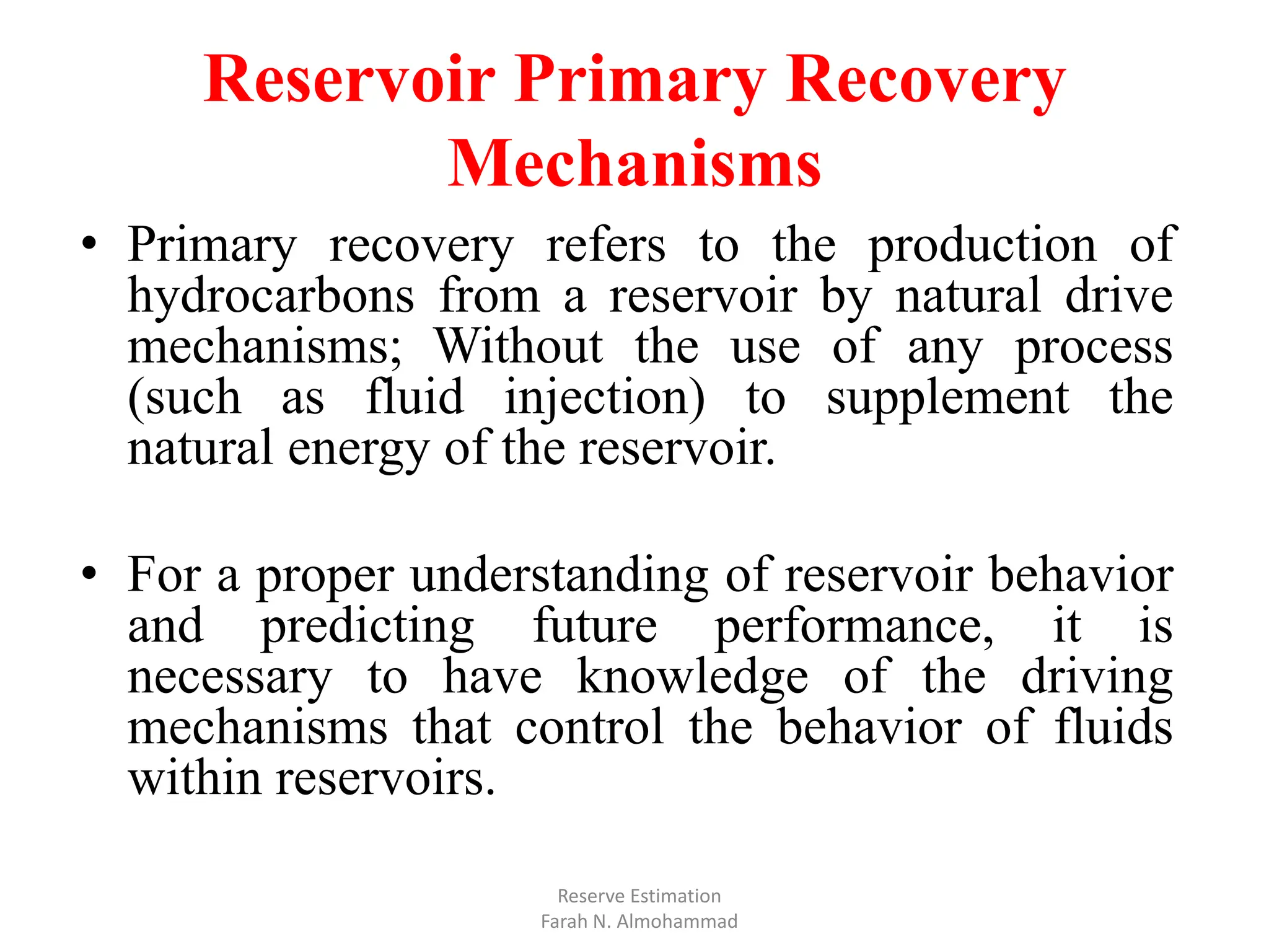 Oil Recovery and reservoir engineeringff | PDF