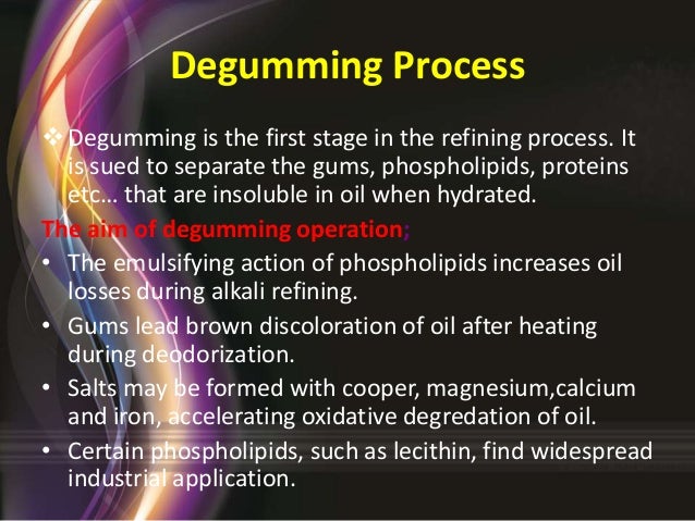 Oil refinery(degumming process)