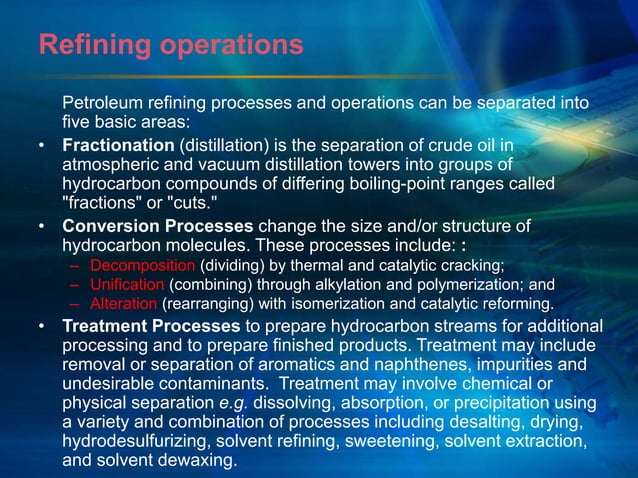 Oil refinery processes | PPT