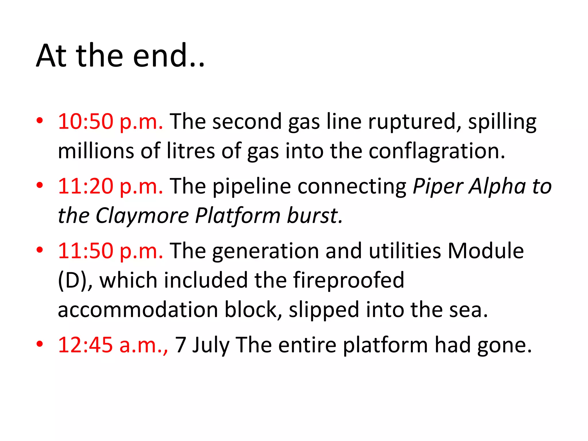 Oil rig disaster piper alpha | PPTX