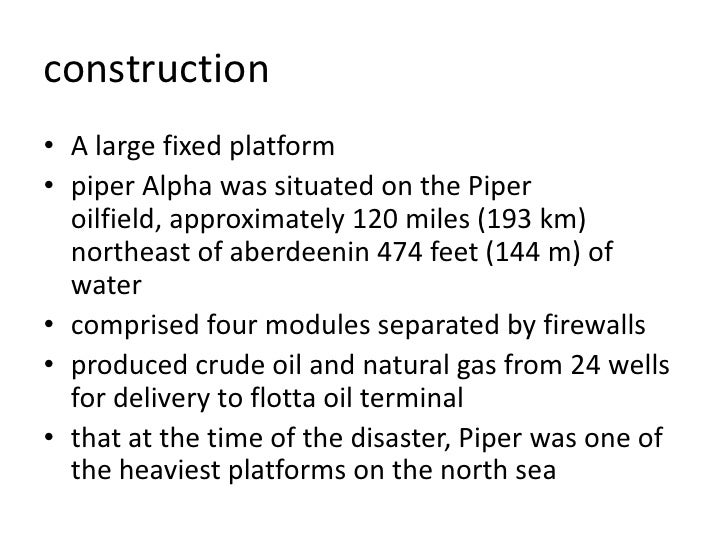 Oil rig disaster piper alpha