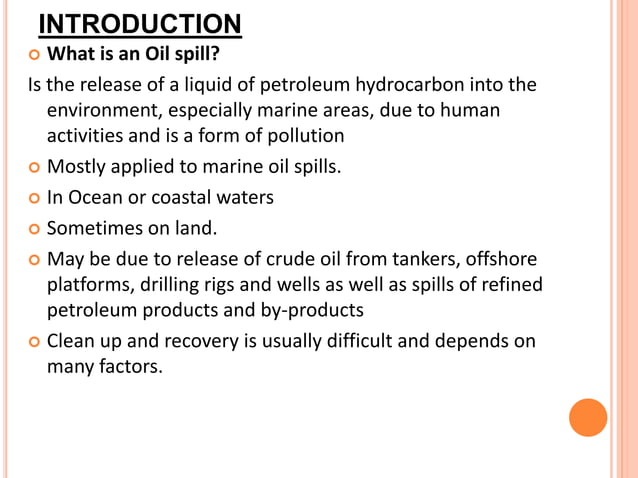 Oil spill | PPTX
