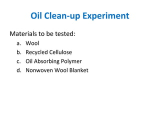 Oil spill cleanup | PPT