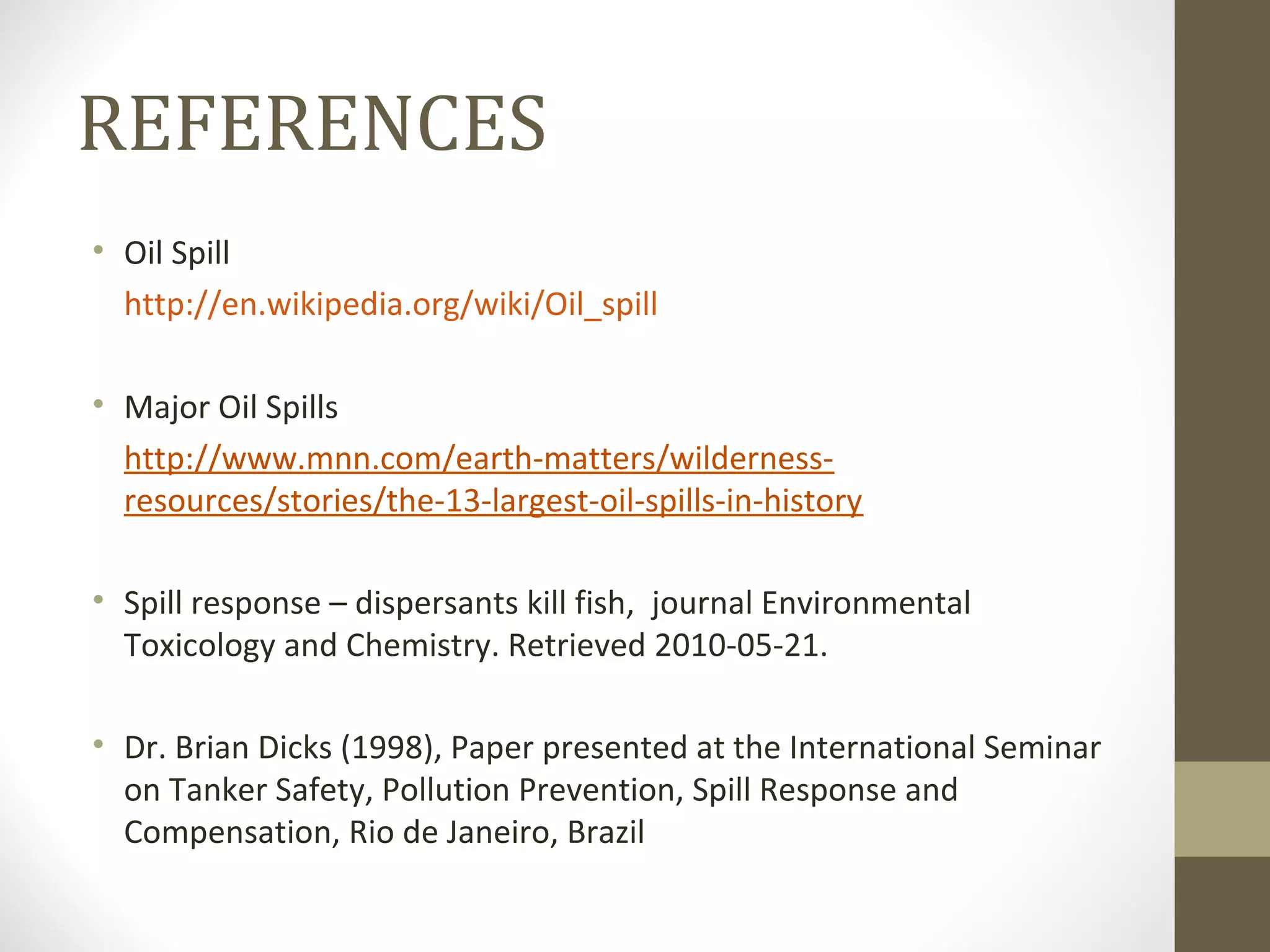 Oil spills prevention | PPT