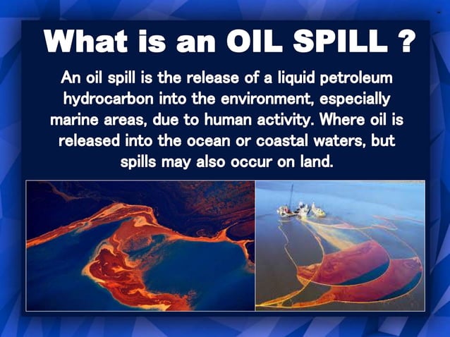 Oil spills : best project awardee | PPTX