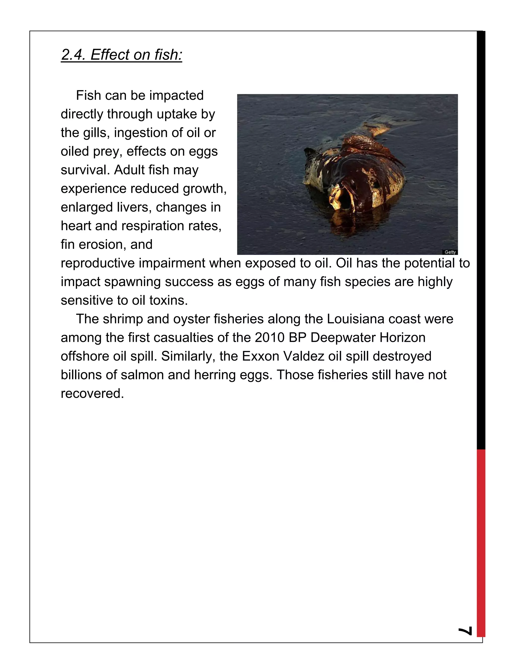 Oil spills and its environemental impact | PDF