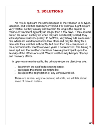 Oil spills and its environemental impact | PDF