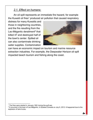 Oil spills and its environemental impact | PDF