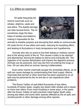 Oil spills and its environemental impact | PDF