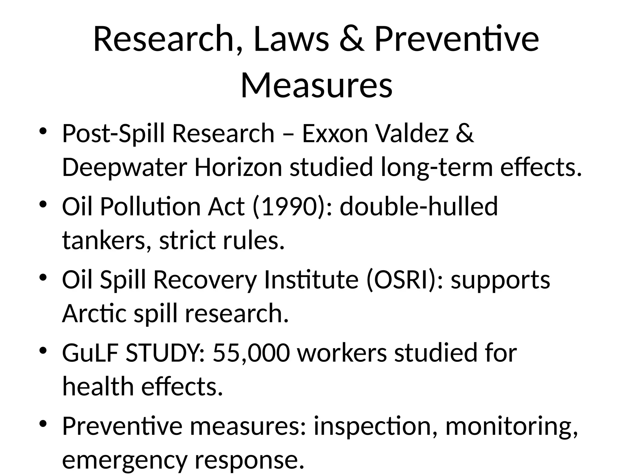 Oil Spills cause effects and impacts case studies | PPTX