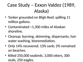 Oil Spills cause effects and impacts case studies | PPTX